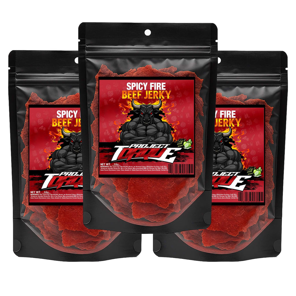 SPICY FIRE BEEF JERKY – 3 PACK BUNDLE – Project Torque